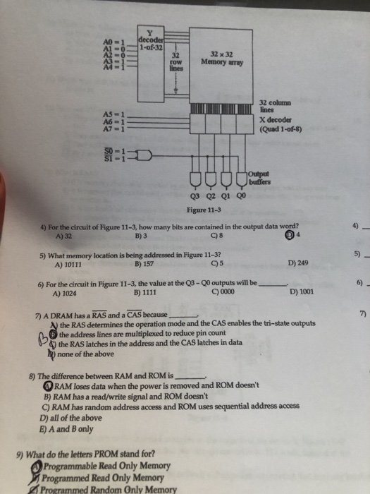 Solved decoder 1-of-32 42- 32x32 Memory array ২২ LI 32 | Chegg.com