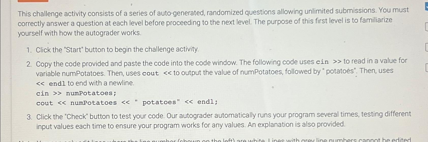 Solved This challenge activity consists of a series of | Chegg.com