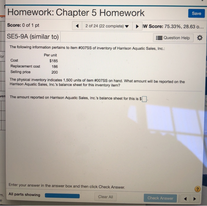 Solved Homework Chapter 5 Homework Save Score 0 Of 1 Pt 2