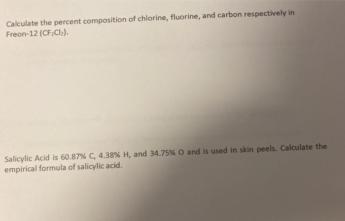 Solved Calculate the percent composition of chlorine, | Chegg.com