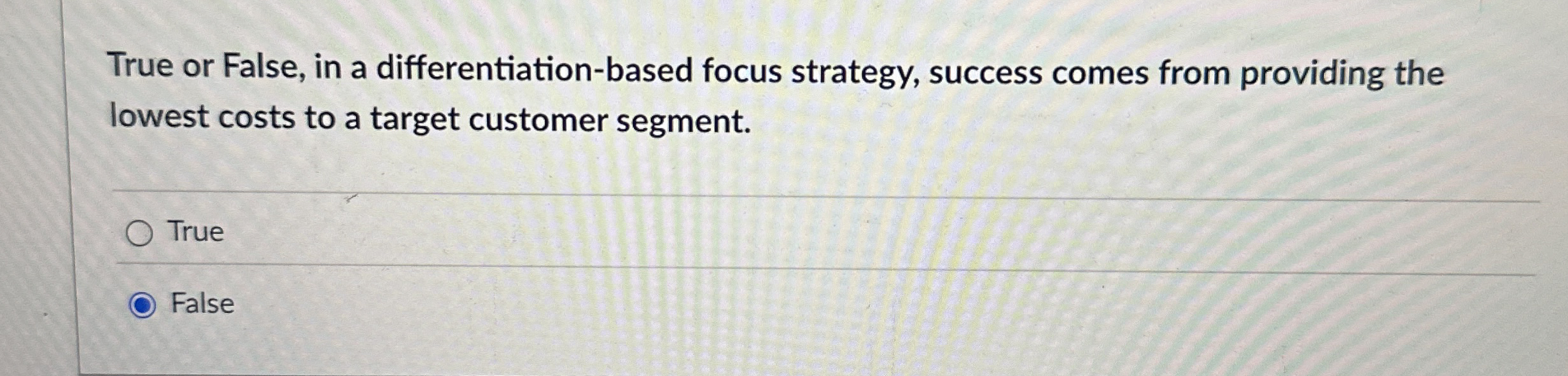 Solved True or False, in a differentiation-based focus | Chegg.com