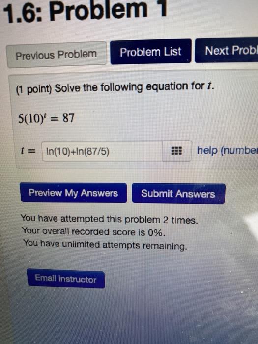Solved 1.6: Problem 1 Previous Problem Problem List Next | Chegg.com