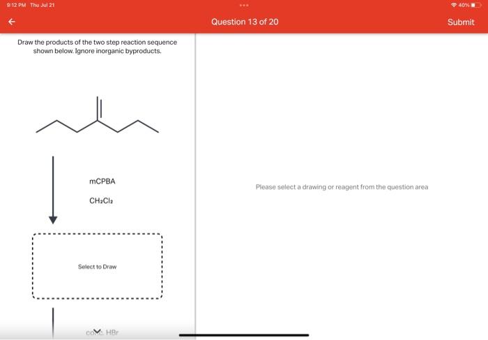 Solved Draw the products of the two-step reaction sequence | Chegg.com