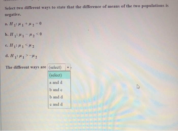 Solved Select two different ways to state that the | Chegg.com