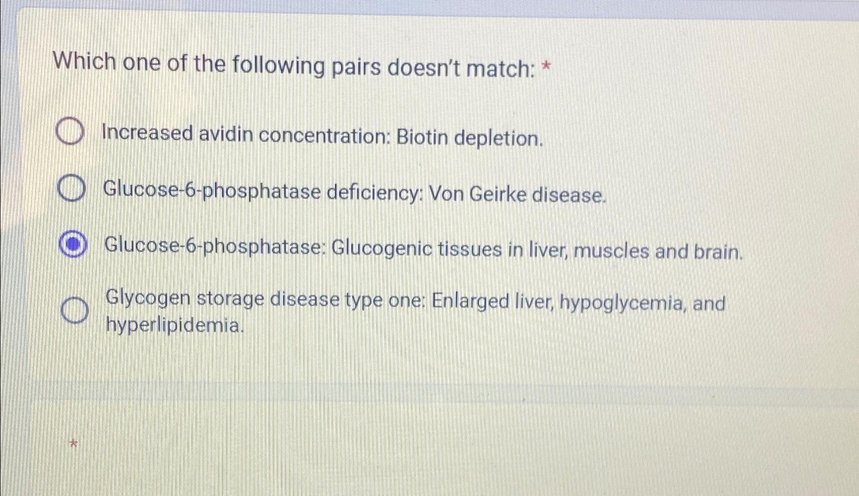 Solved Which one of the following pairs doesn't match: | Chegg.com