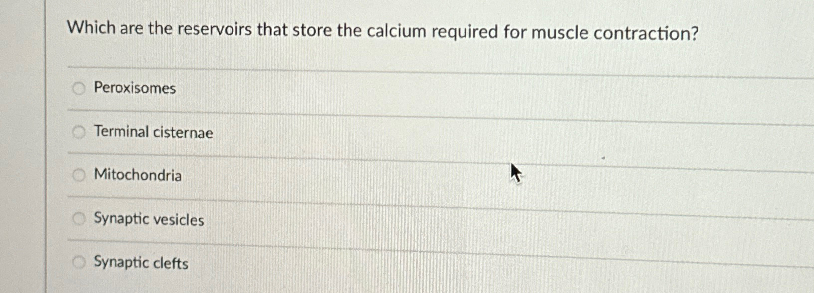 Solved Which are the reservoirs that store the calcium | Chegg.com