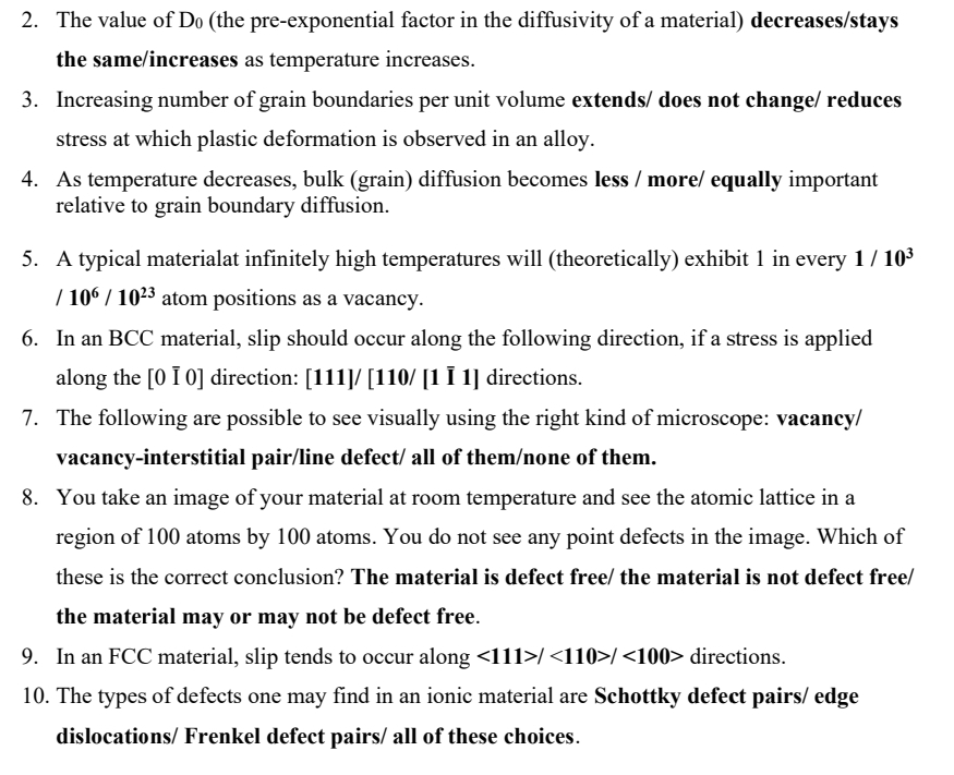 Solved The value of D0 (the pre-exponential factor in the | Chegg.com