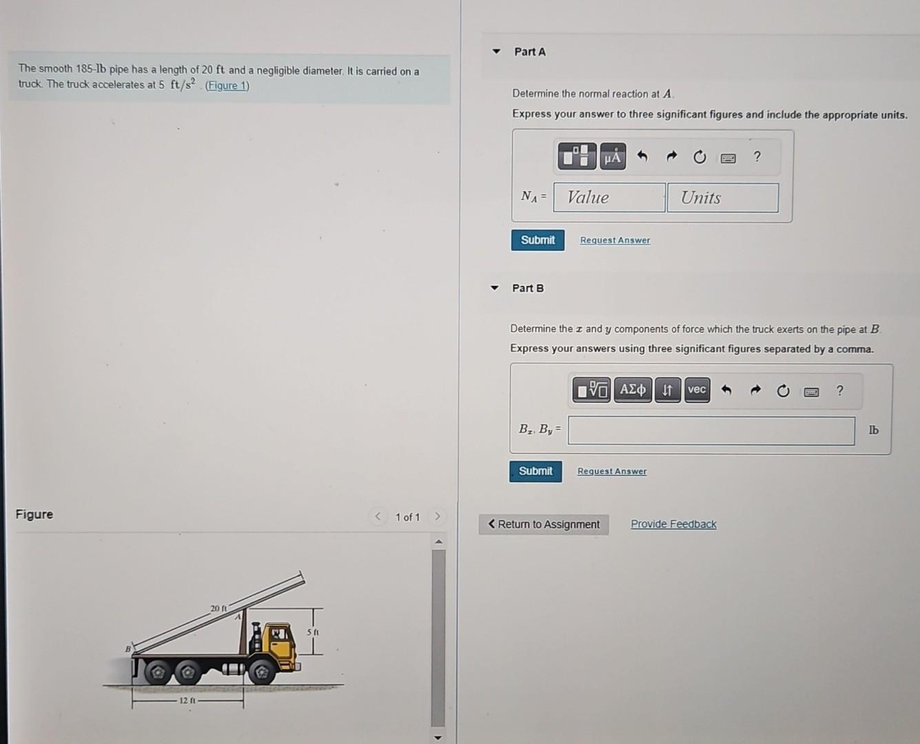 Solved The smooth 185−lb pipe has a length of 20ft and a | Chegg.com