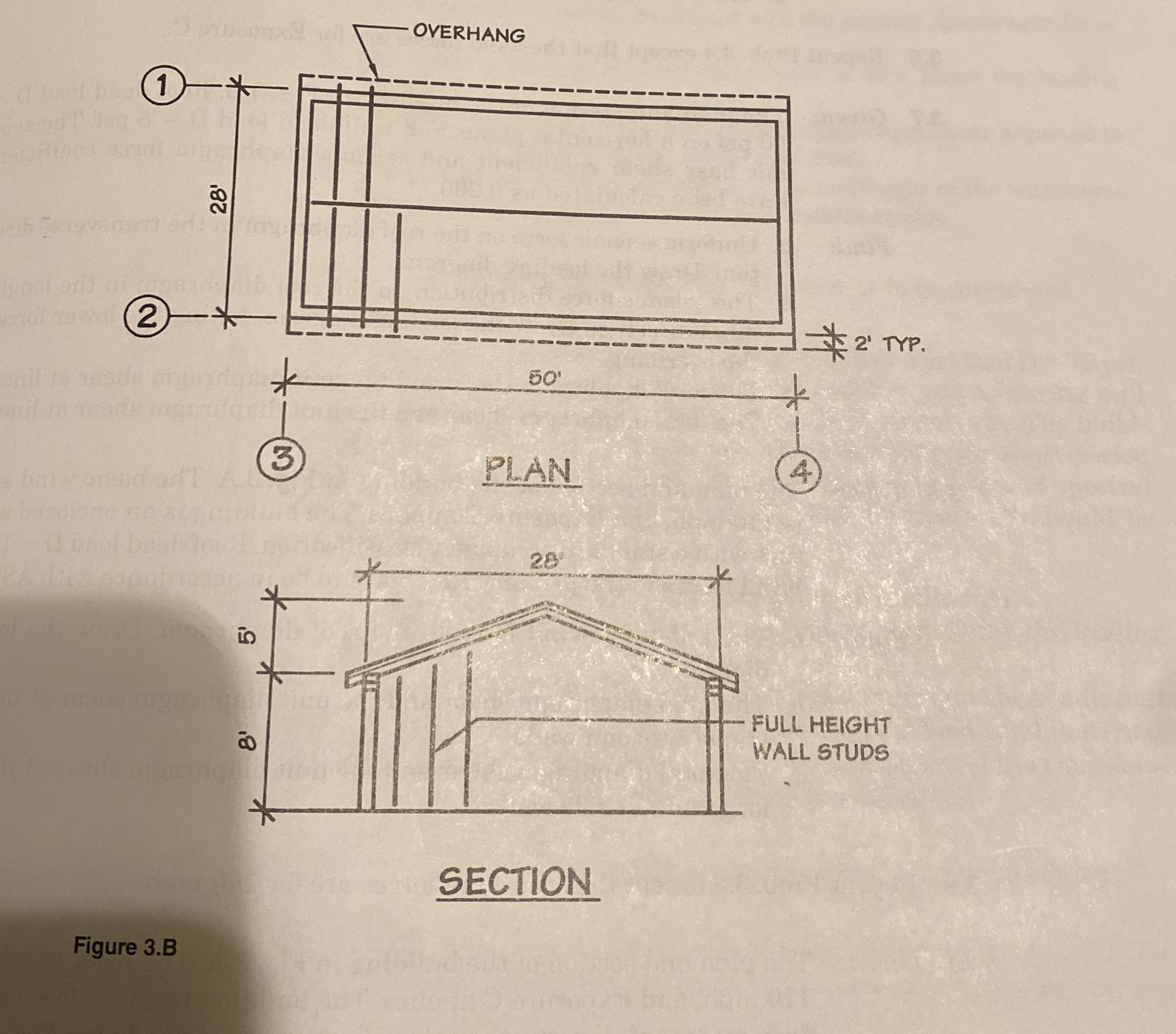 Solved 3.7 ﻿Given: The plan and section of the building in | Chegg.com