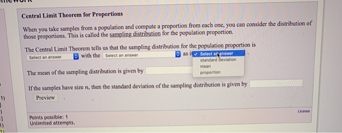 Solved CI vork Central Limit Theorem for Proportions When | Chegg.com