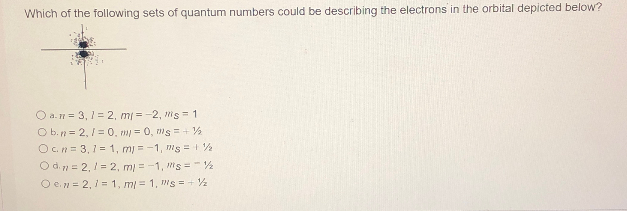 Solved Which of the following sets of quantum numbers could | Chegg.com