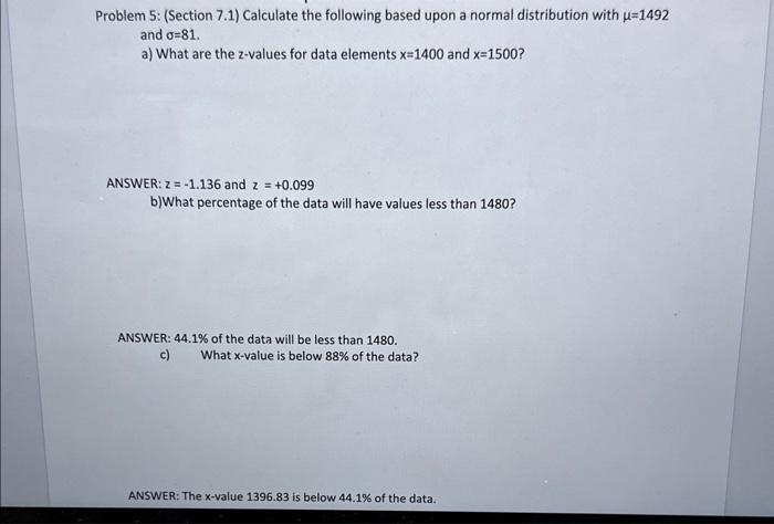 Solved Problem 1): (Section 7.1) Use the TI-84 calculator to | Chegg.com
