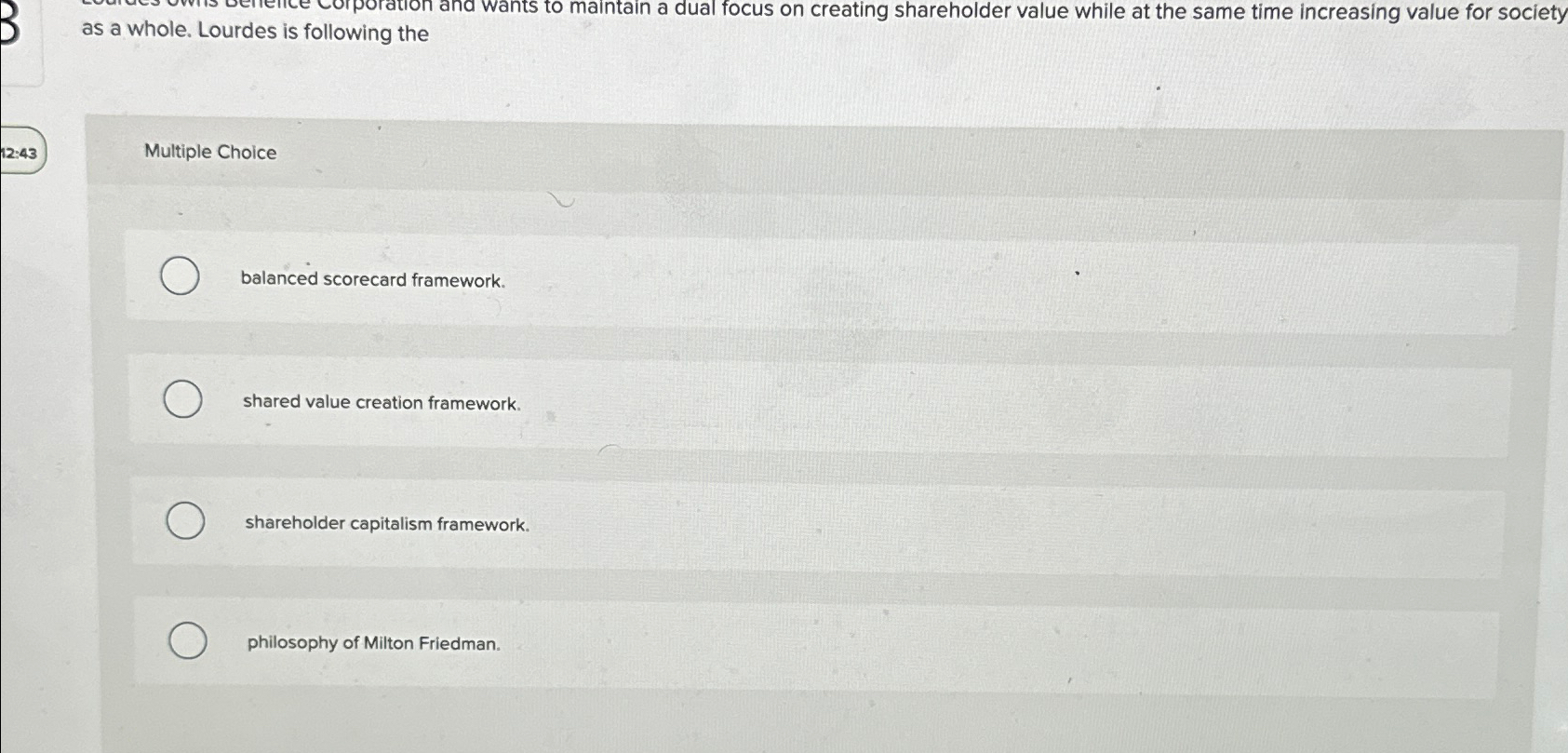 Solved as a whole. Lourdes is following theMultiple | Chegg.com