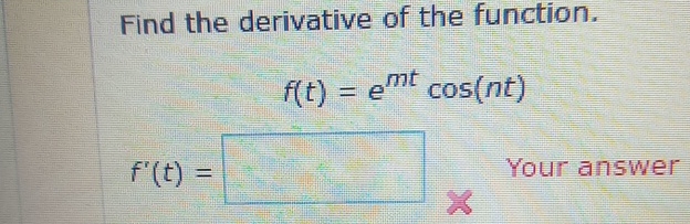 Solved Find the derivative of the | Chegg.com