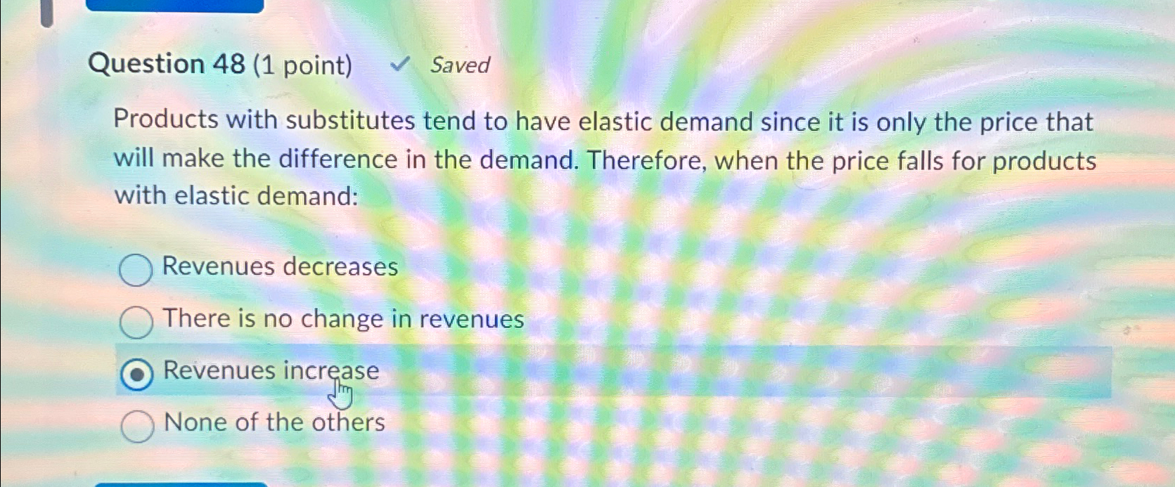 Solved Question 48 (1 ﻿point) ﻿SavedProducts with | Chegg.com