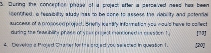 Solved During the conception phase of a project after a | Chegg.com