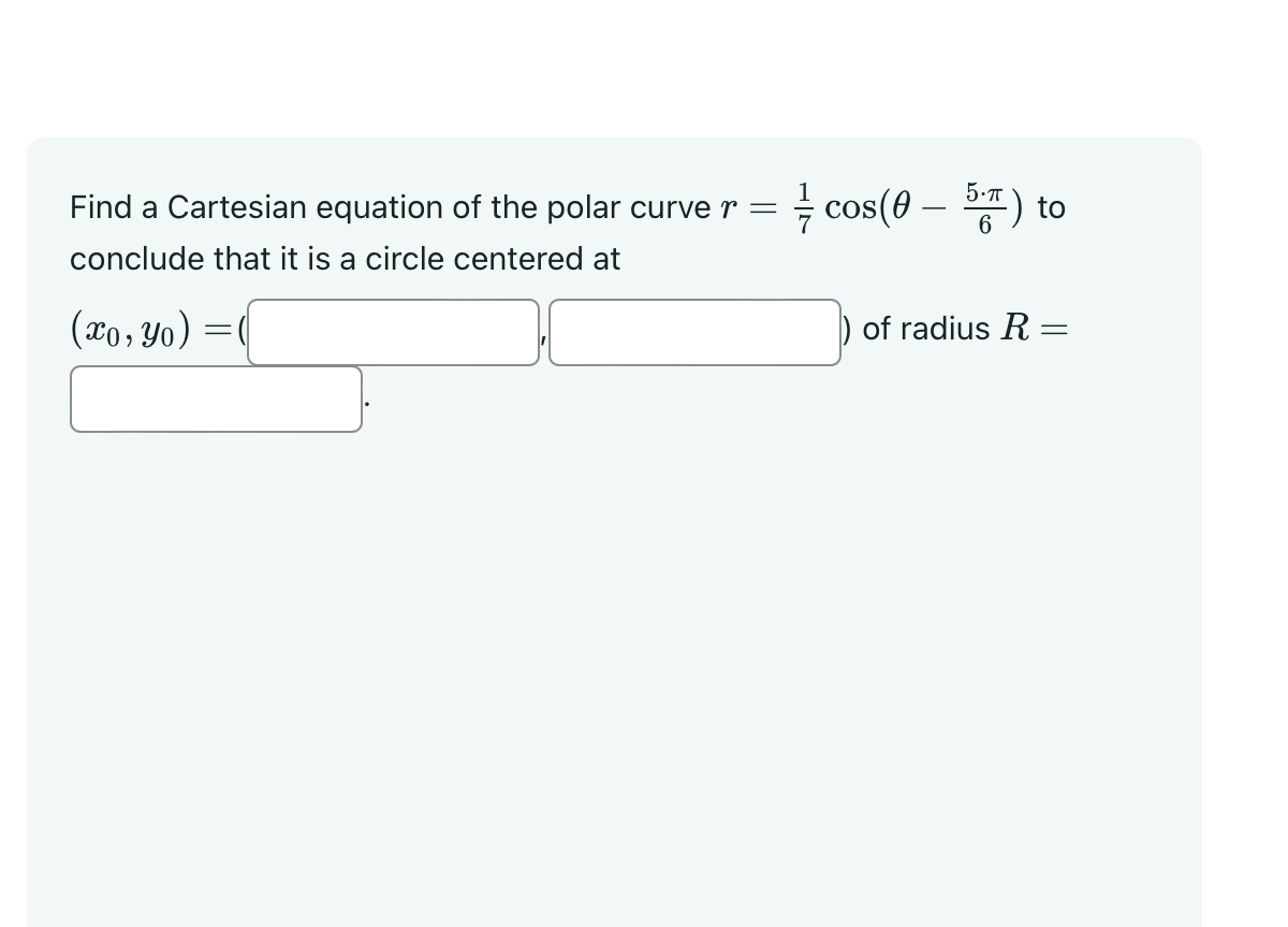 Solved Find a Cartesian equation of the polar curve | Chegg.com