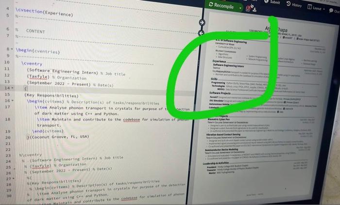 Solved how to fix this in latex ? key and responsibilities | Chegg.com
