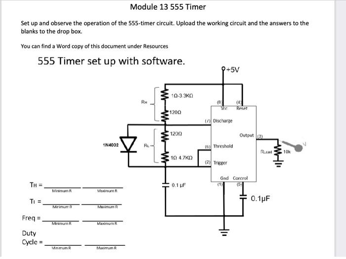 Solved Set up and observe the operation of the 555-timer | Chegg.com