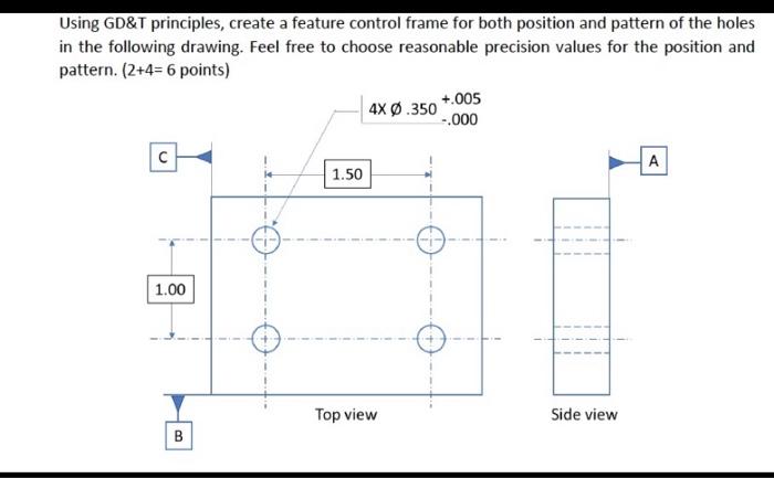 Solved Using GD&T principles, create a feature control frame | Chegg.com