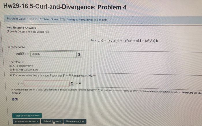 Solved Hw29-16.5-Curl-and-Divergence: Problem 4 Problem | Chegg.com Solved Hw29-16.5-Curl-and-Divergence: Problem 4 Problem | Chegg.com