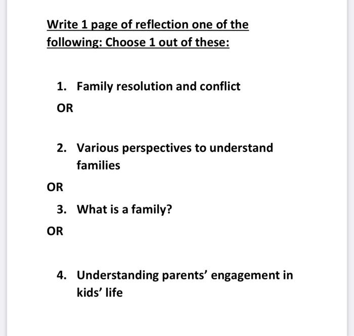 Solved Write 1 page of reflection one of the following: | Chegg.com