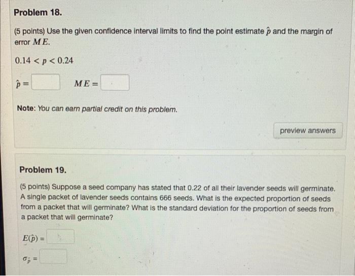 Solved (5 points) Use the given confidence interval limits | Chegg.com