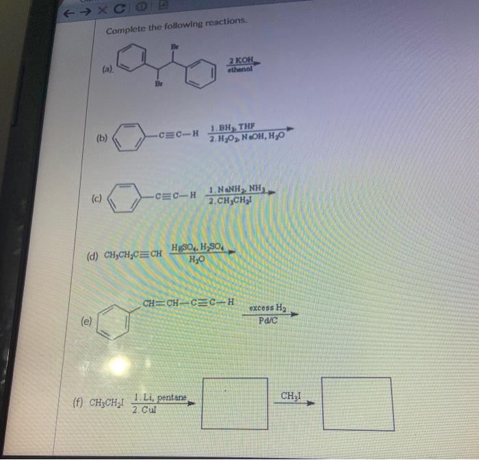 Solved ← → XCIO Complete the following reactions. 2 KOH | Chegg.com