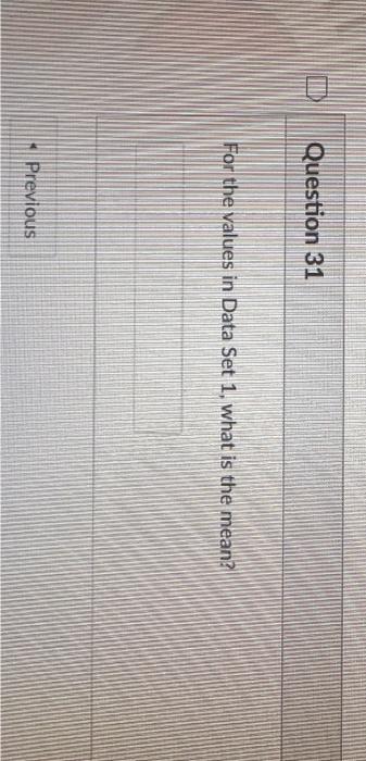 Solved Data Set 1 Use these data to answer the following 3 | Chegg.com