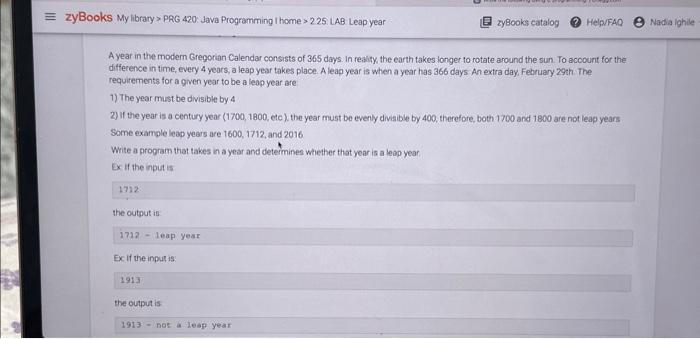 Solved A year in the modern Gregorian Calendar consists of | Chegg.com