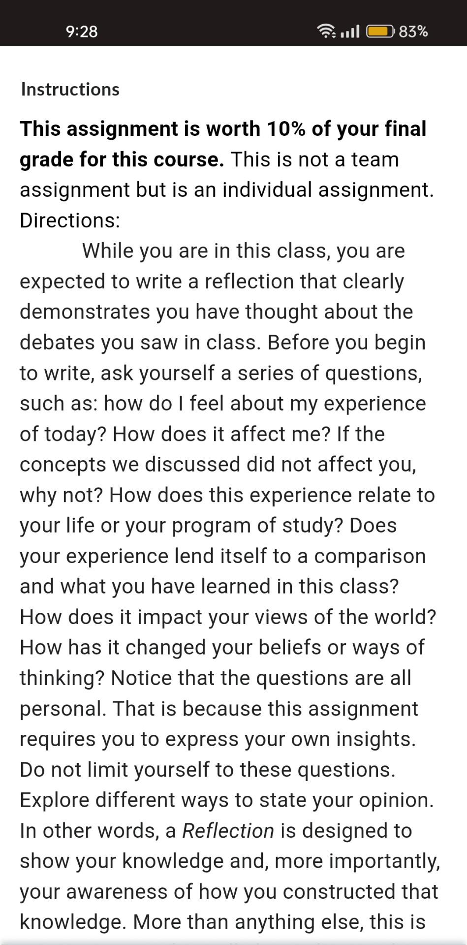 Instructions This assignment is worth 10% of your | Chegg.com