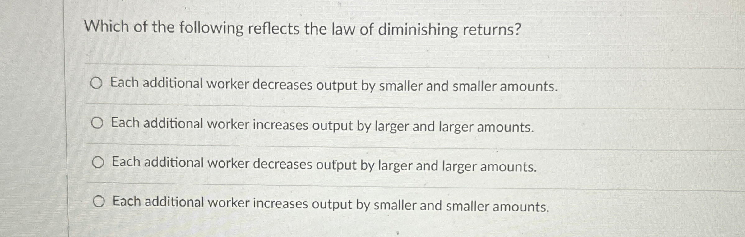 Solved Which of the following reflects the law of | Chegg.com