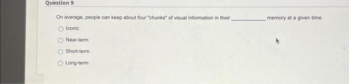 Solved On average, people can keep about four "chunks" of | Chegg.com