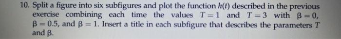 0. Split a figure into six subfigures and plot the | Chegg.com