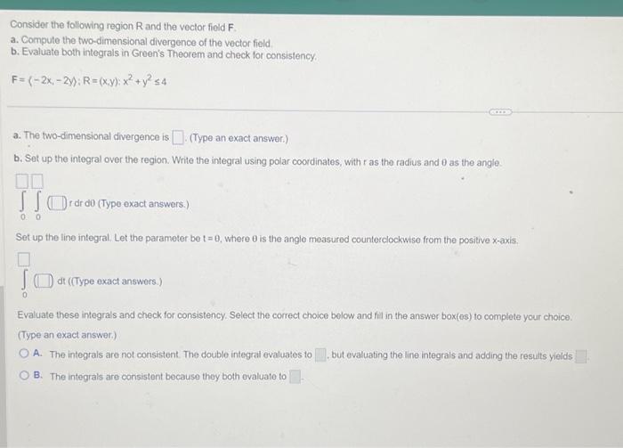 Solved Consider the following region R and the vector field | Chegg.com
