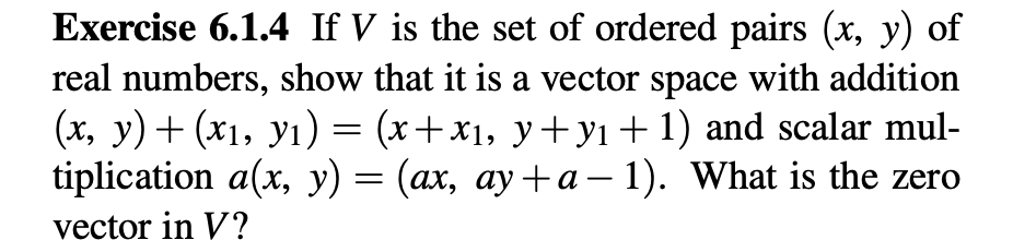 Solved Exercise 6.1.4 ﻿If V ﻿is the set of ordered pairs | Chegg.com