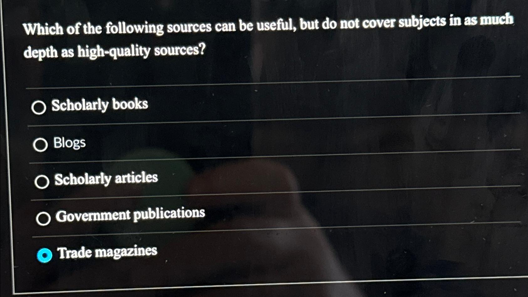 Solved Which of the following sources can be useful, but do | Chegg.com