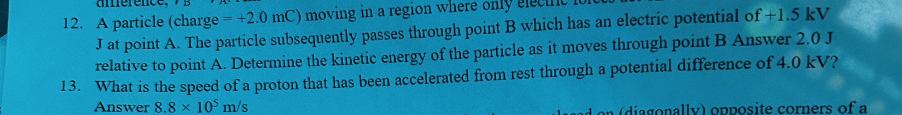 Solved A particle (charge =+2.0mC ) ﻿moving in a region | Chegg.com
