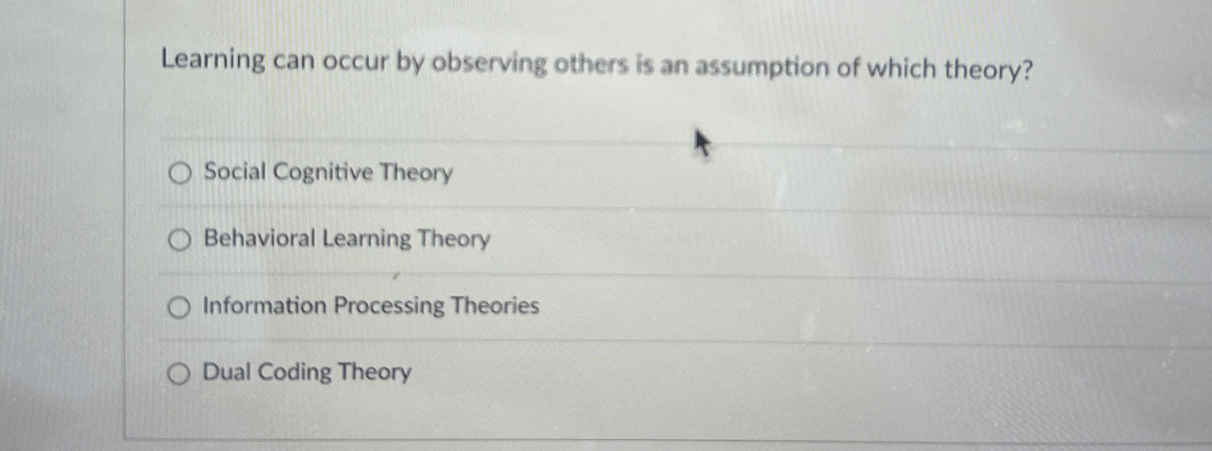Solved Learning can occur by observing others is an | Chegg.com