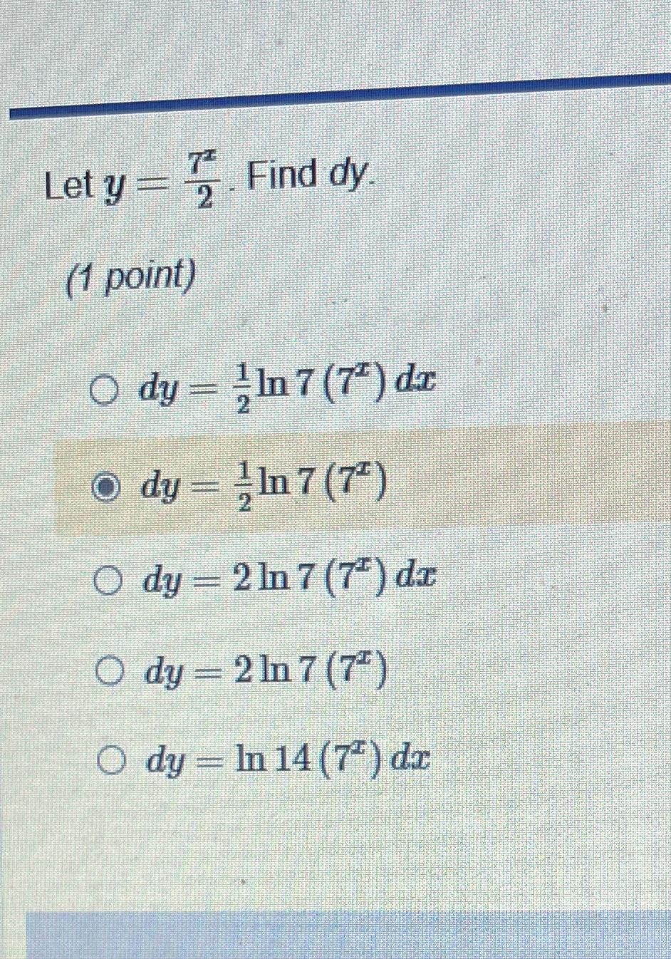 Solved Let y=7x2. ﻿Find dy(1 | Chegg.com