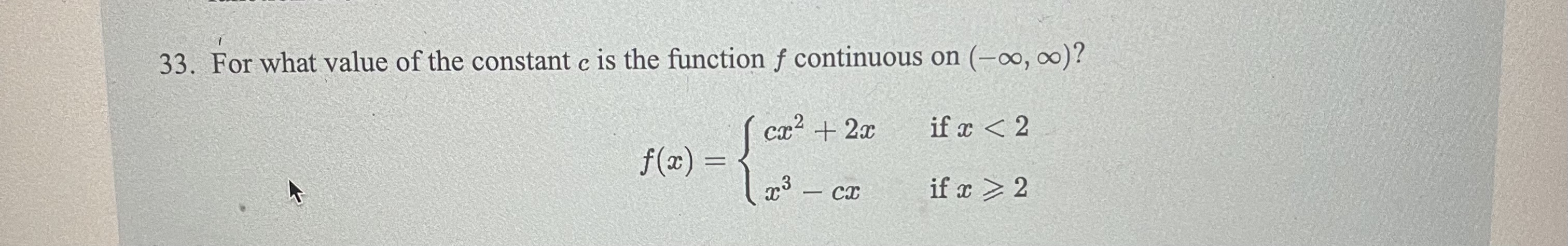 Solved For what value of the constant c ﻿is the function f | Chegg.com