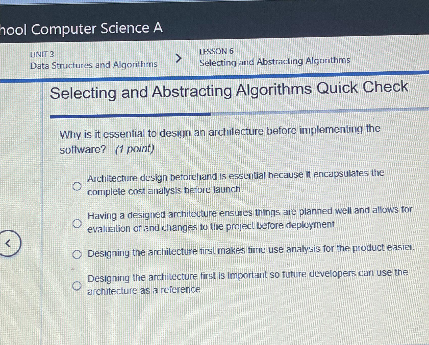 Solved nool Computer Science AUNIT 3LESSON 6Data Structures | Chegg.com