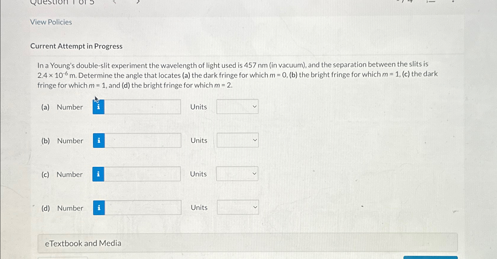 Solved View PoliciesCurrent Attempt in ProgressIn a Young's | Chegg.com