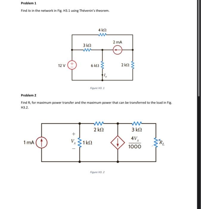 Solved Problem 1 Find Io in the network in Fig. H3.1 using | Chegg.com