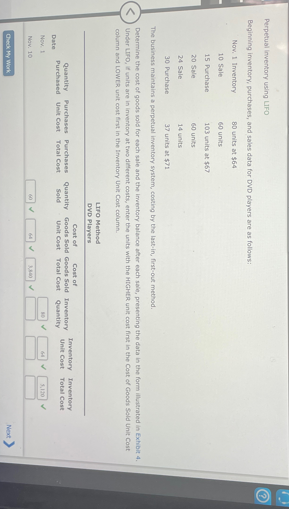 Solved Perpetual inventory using LIFOBeginning inventory, | Chegg.com