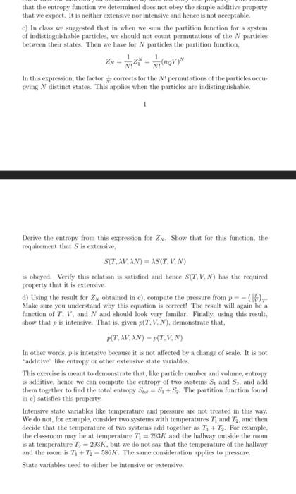 Solved 1. In class we shouved that the partition function Z1 | Chegg.com