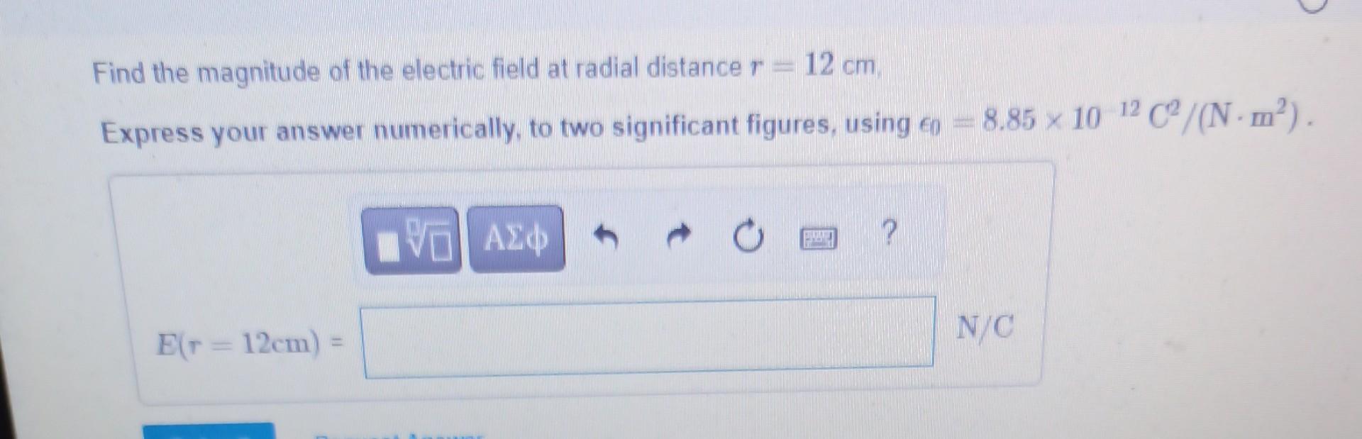 Solved fp=2×10−2C/m3What is the magnitude of the electric | Chegg.com