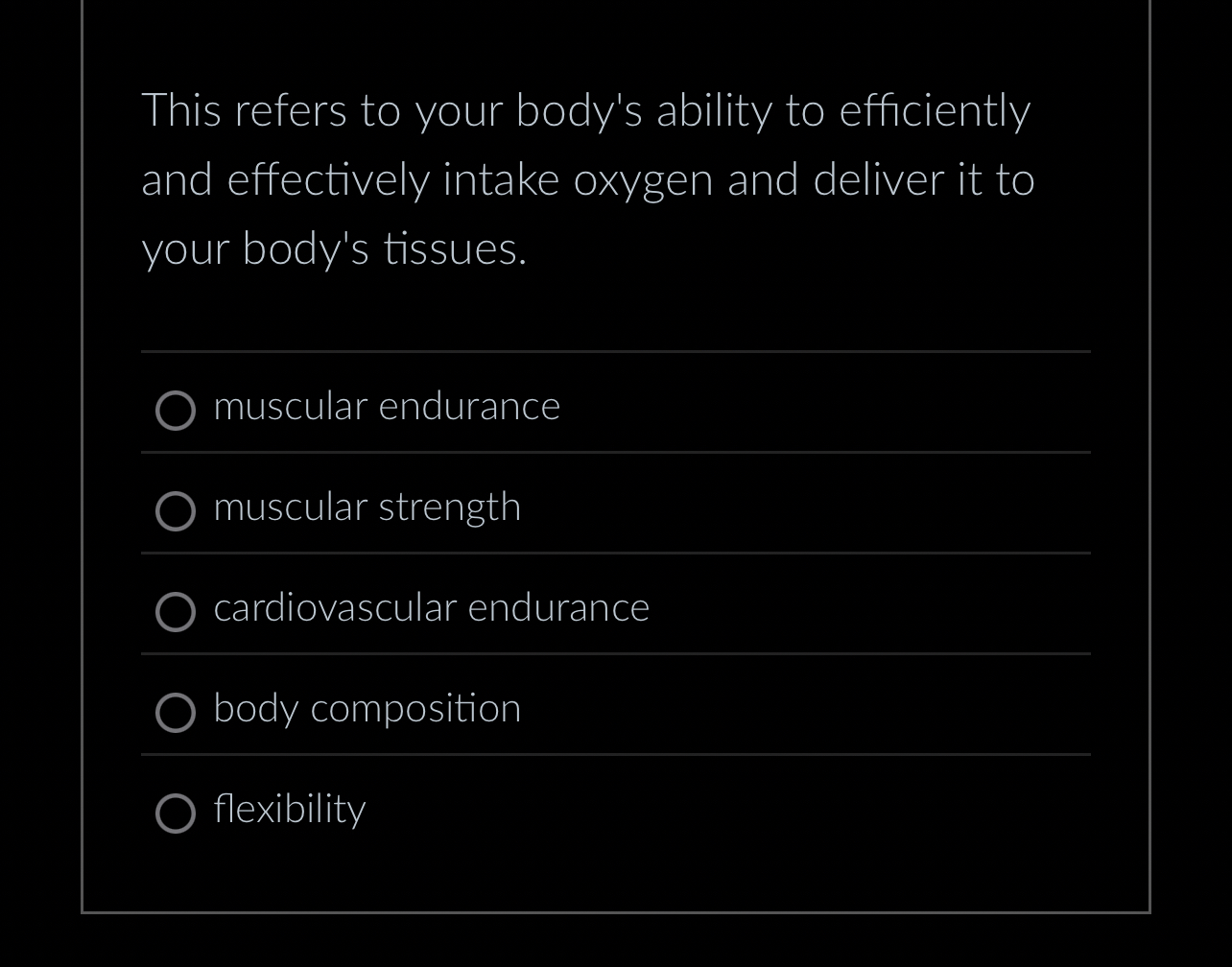 Solved This refers to your body's ability to efficientlyand | Chegg.com