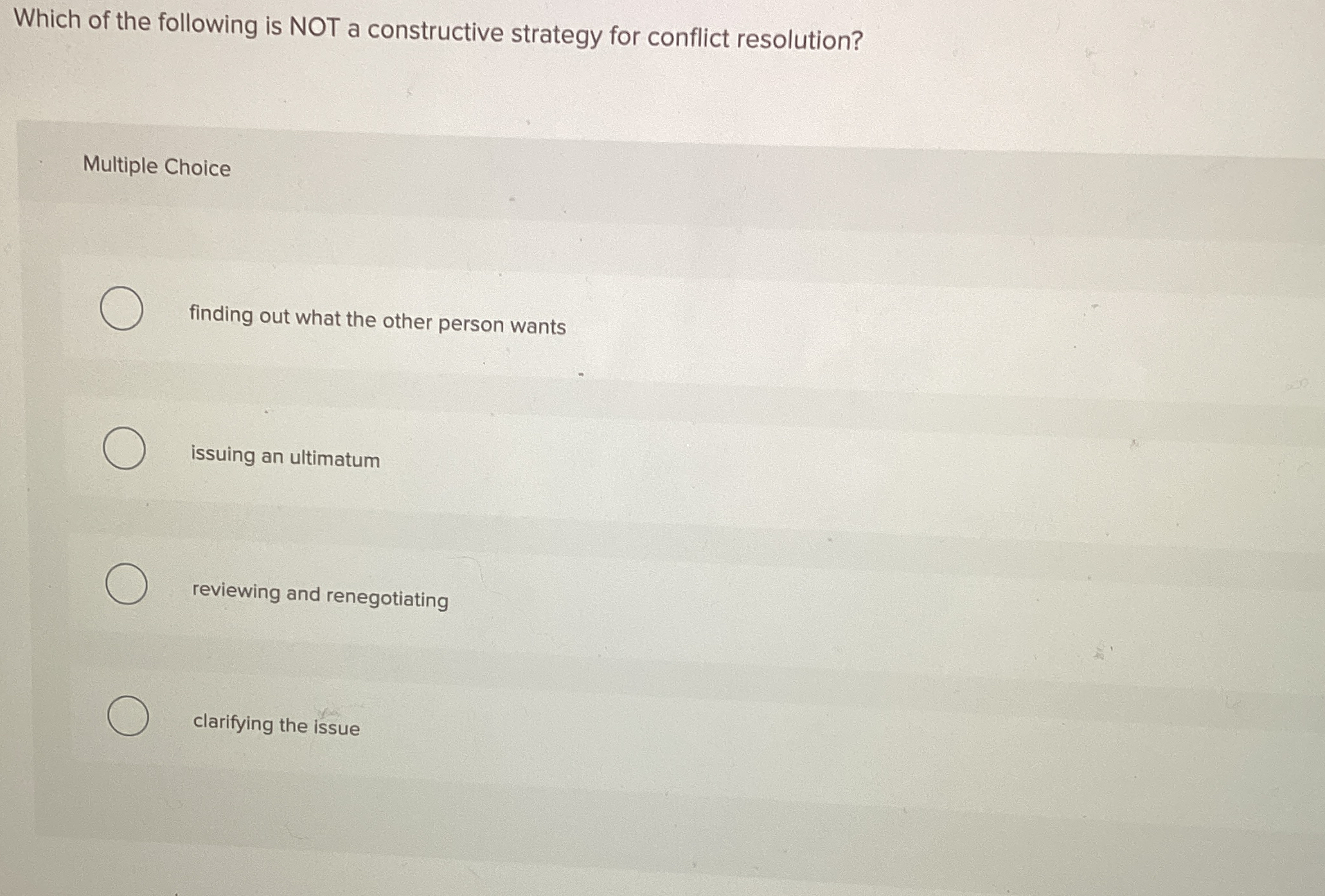 Solved Which of the following is NOT a constructive strategy | Chegg.com