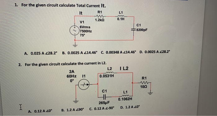 Solved 1. For the given circuit calculate Total Current It. | Chegg.com
